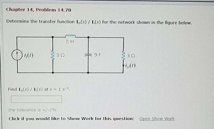 Solved Chapter 14, Problem 14.70 Determine the transfer | Chegg.com