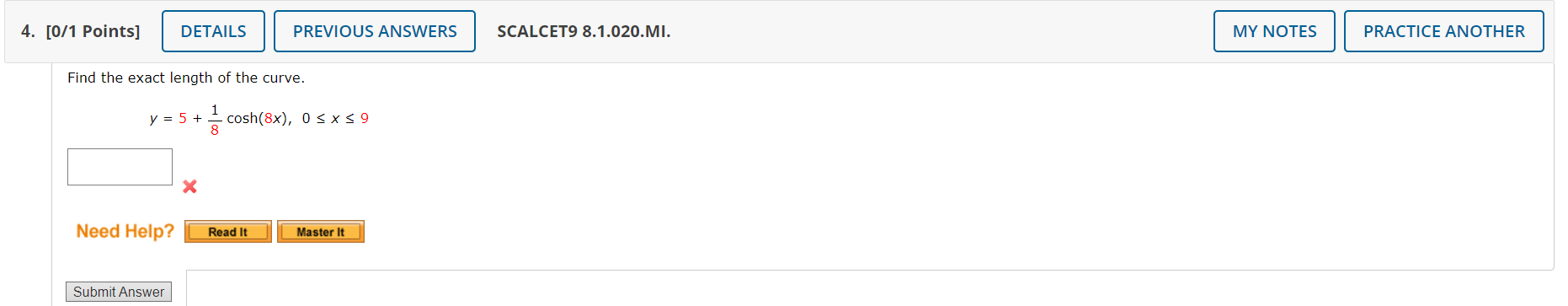 Solved 4. [0/1 Points] DETAILS PREVIOUS ANSWERS SCALCET9 | Chegg.com