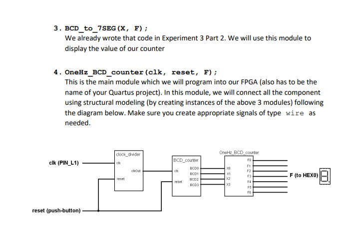 Solved Clock Divider and 1Hz Counter: please complete the | Chegg.com