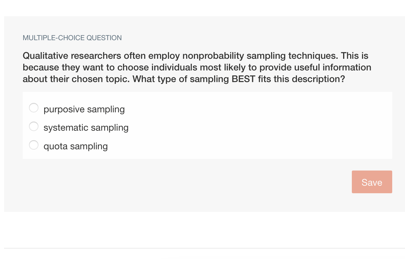 Solved MULTIPLE-CHOICE QUESTION Qualitative researchers | Chegg.com