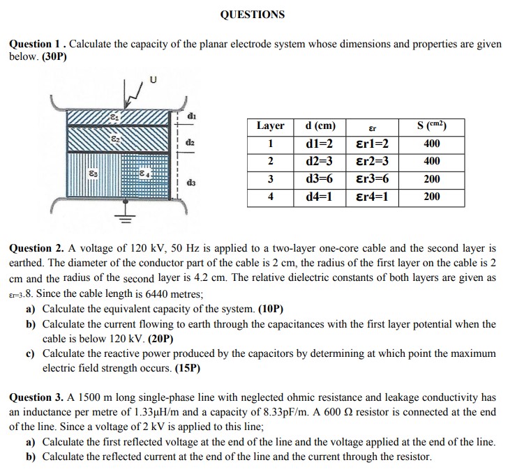 Solved QUESTIONSQuestion 1 . ﻿Calculate the capacity of the | Chegg.com