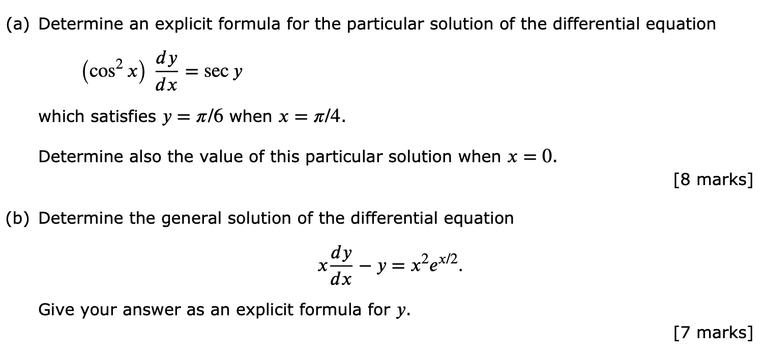 Solved (a) Determine an explicit formula for the particular | Chegg.com