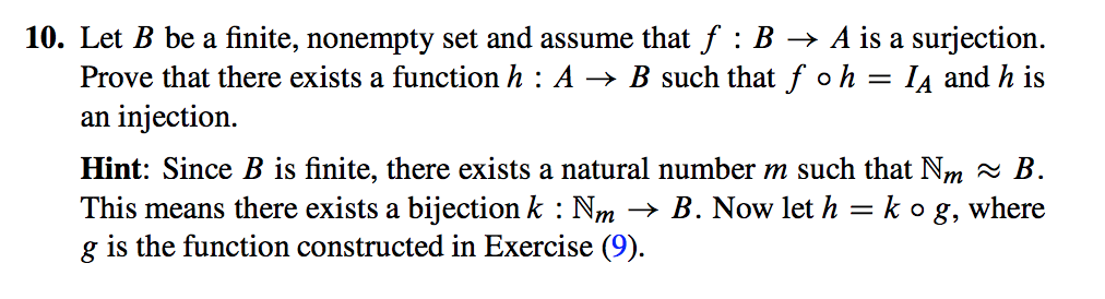 Solved 10. Let B be a finite, nonempty set and assume that f | Chegg.com