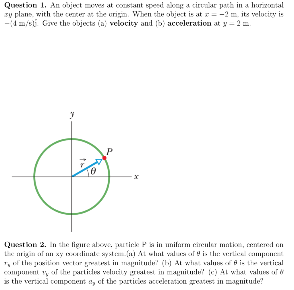 Solved Question 1 An Object Xy Plane With The Center At