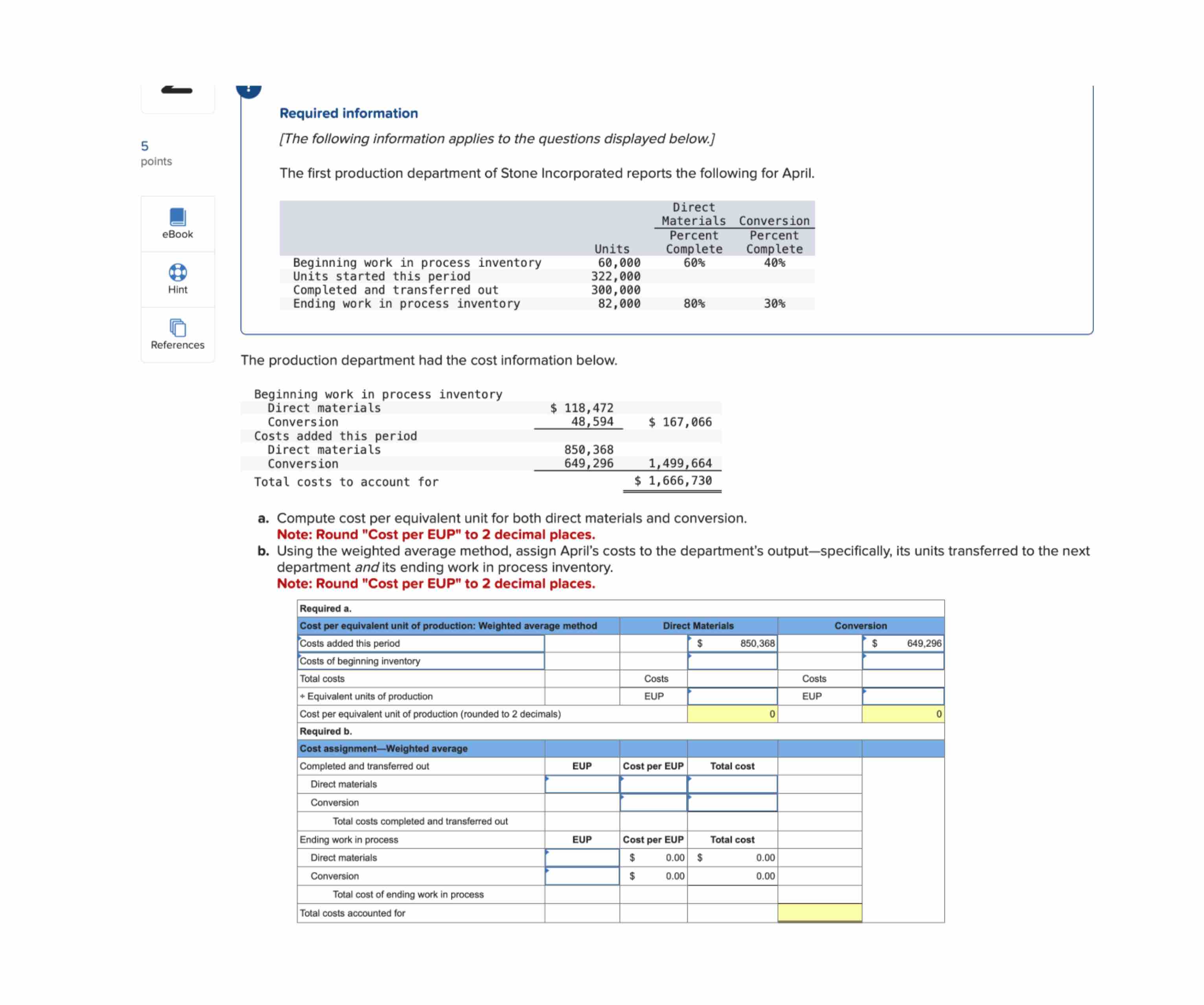 Solved A. ﻿Compute cost per equivalent unit for both direct | Chegg.com