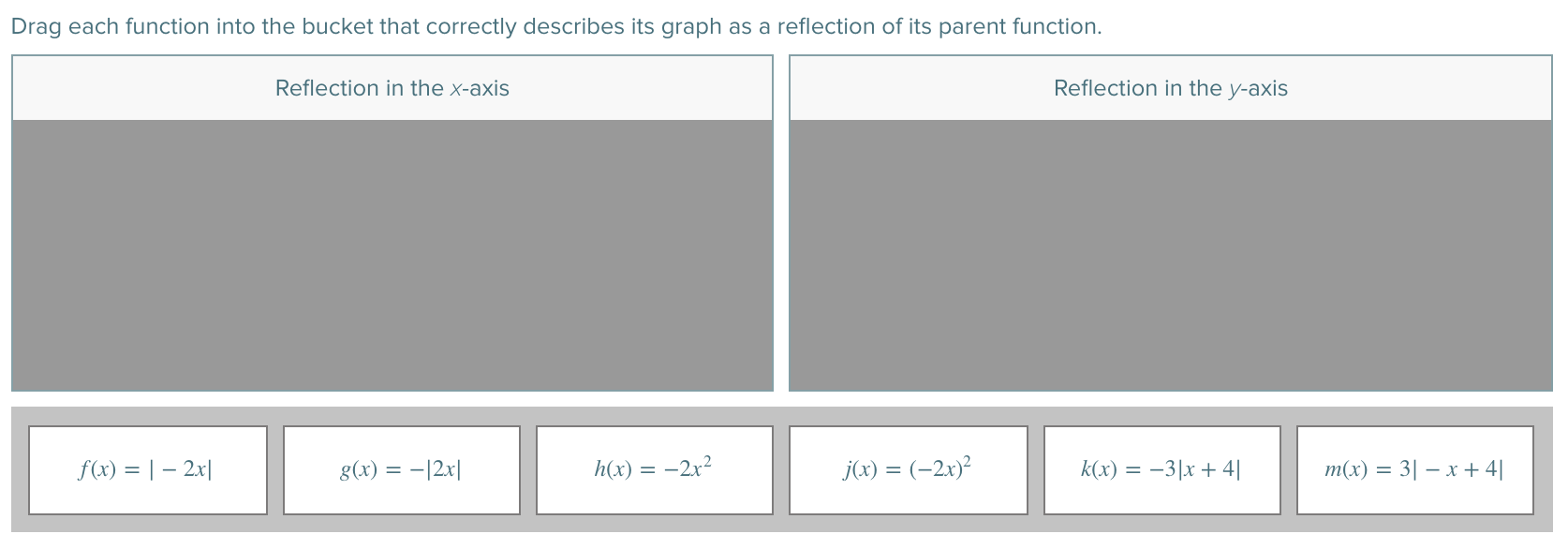 Solved Drag each function into the bucket that correctly | Chegg.com