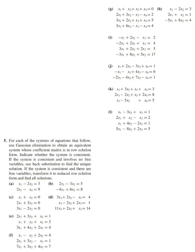Solved 1 Use Back Substitution To Solve Each Of The