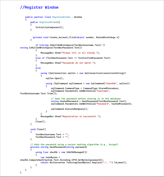 Solved I have the Login.Window and Register.Window coded | Chegg.com