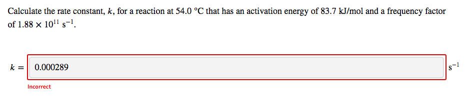 Solved Calculate the rate constant, k, for a reaction at | Chegg.com