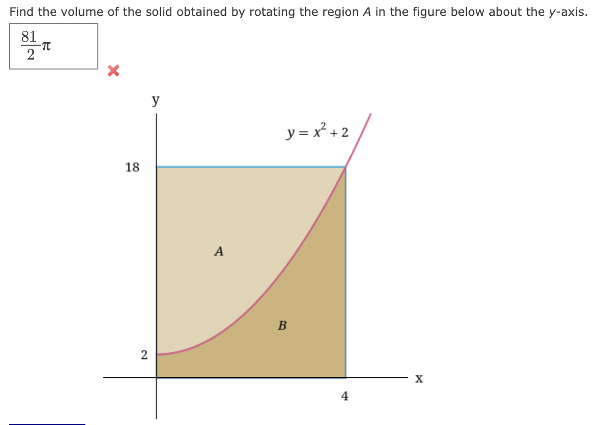 Solved Find the volume of the solid obtained by rotating the | Chegg.com
