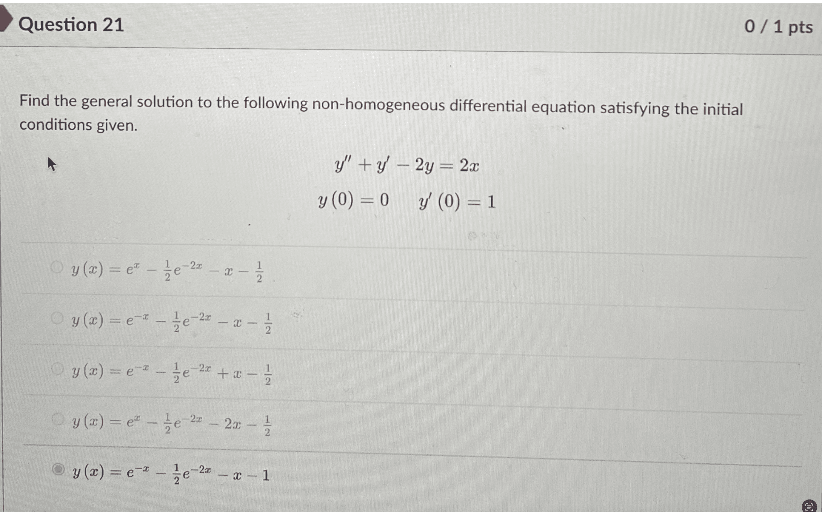 Solved find the general solution to the following non | Chegg.com