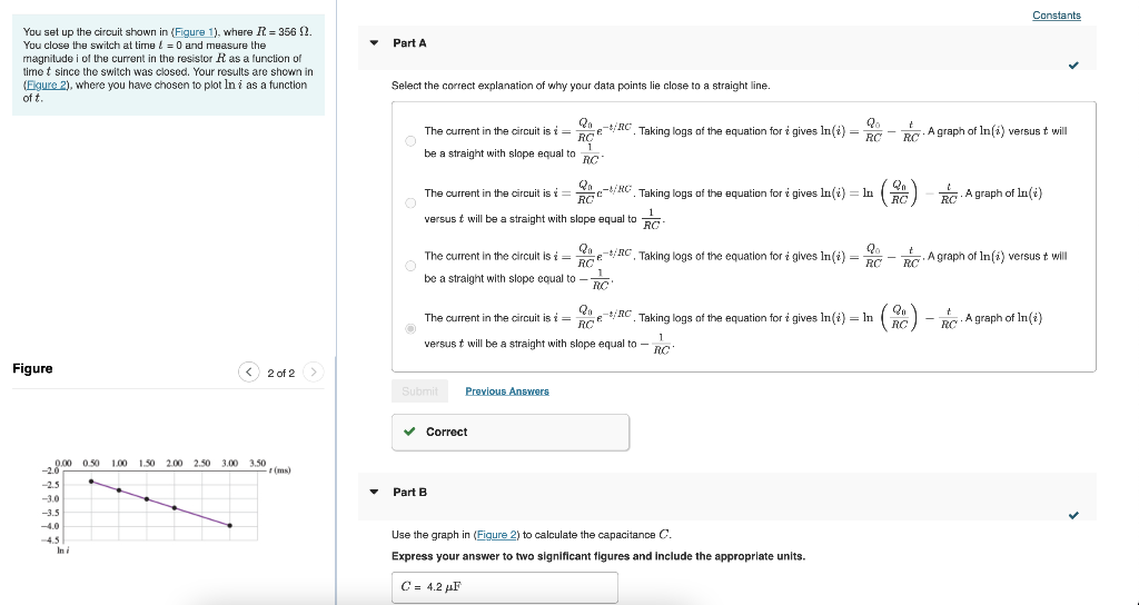 Solved Constants Part A You set up the circuit shown in | Chegg.com