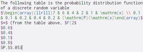 Solved The following table is the probability distribution | Chegg.com