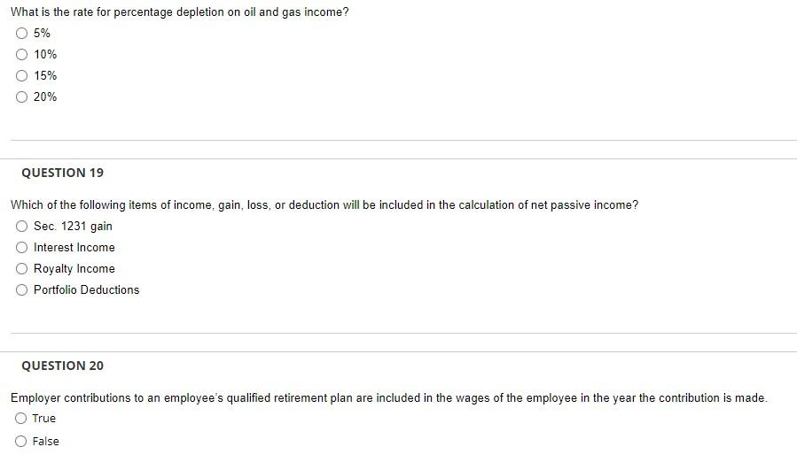 Solved What is the rate for percentage depletion on oil and | Chegg.com