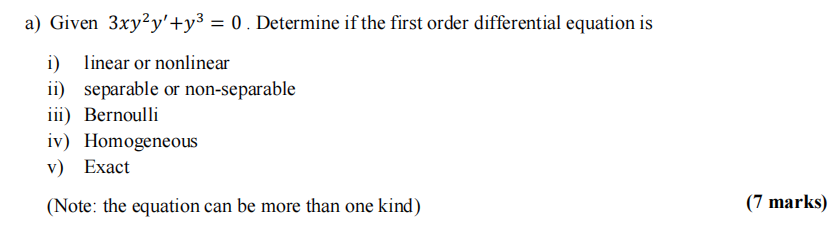 Solved differential equation answer all question show step | Chegg.com