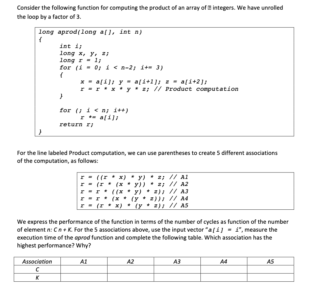 Consider the following function for computing the | Chegg.com
