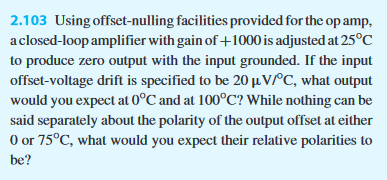 Solved 2.103 Using offset-nulling facilities provided for | Chegg.com