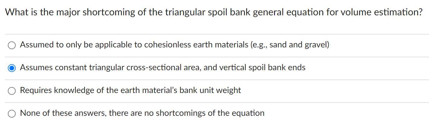 Solved What is the major shortcoming of the triangular spoil | Chegg.com
