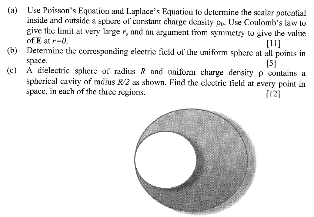 Solved ( (a) Use Poisson's Equation and Laplace's Equation | Chegg.com
