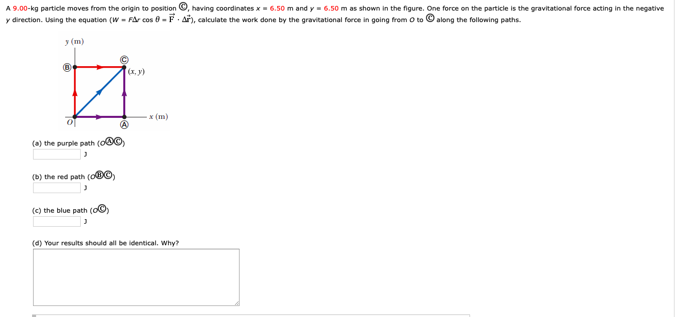 Solved A 9.00-kg particle moves from the origin to position | Chegg.com