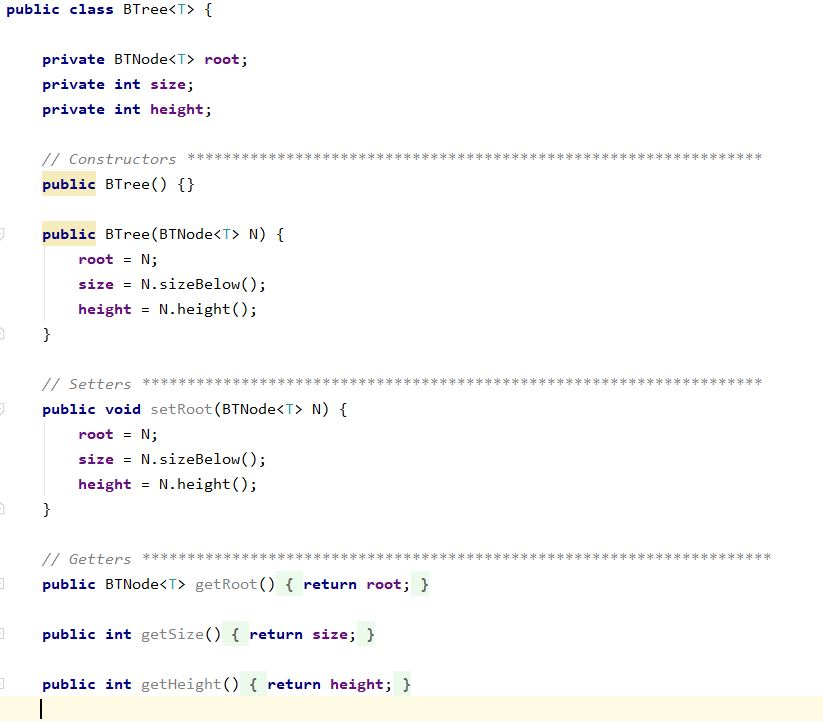 Solved public class BTNode { private T data; private BTNode | Chegg.com