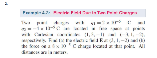 Solved Example 4-3: Electric Field Due to Two Point Charges | Chegg.com