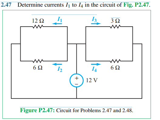 Solved 2.47 Determine currents 11 to 14 in the circuit of | Chegg.com