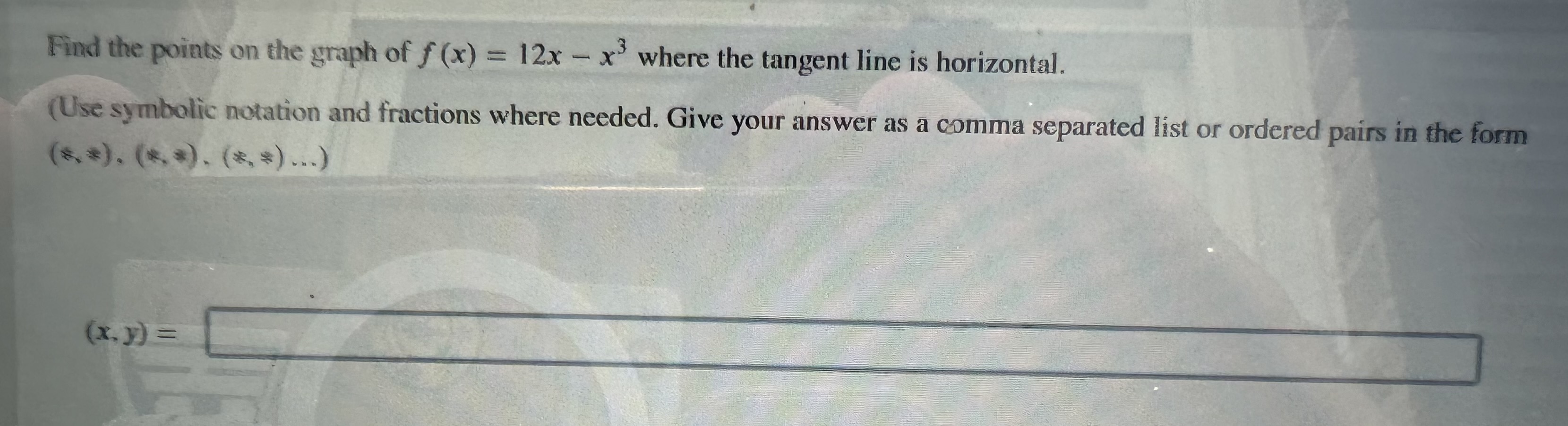 Solved Find the points on the graph of f(x)=12x-x3 ﻿where | Chegg.com