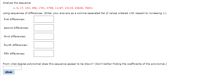 Solved Analyze the sequence 1,8, 17, 100, 496, 1741, 4799, | Chegg.com