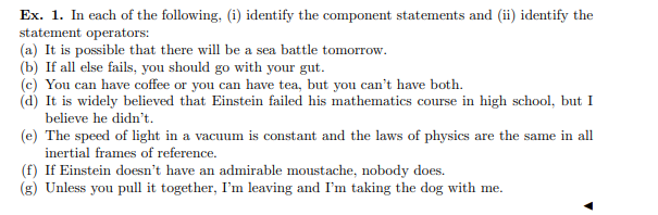 Solved Ex. 1. In each of the following, (i) identify the | Chegg.com