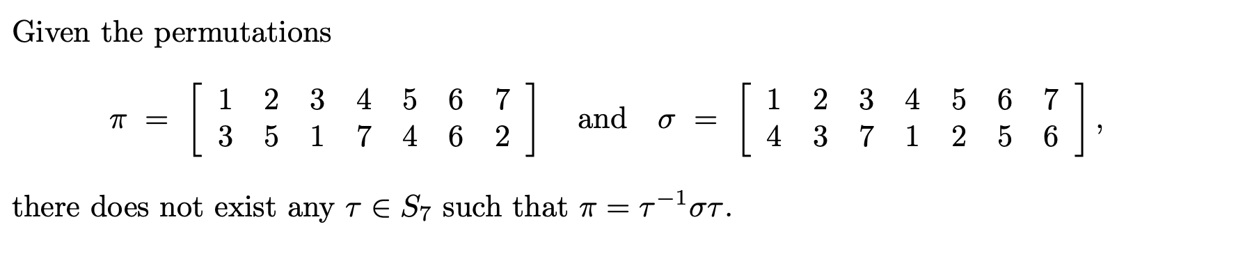Solved Given the permutations π=[13253147546672] and | Chegg.com