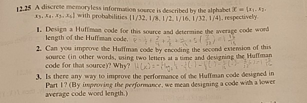 Solved 2.25 A discrete memoryless information source is | Chegg.com