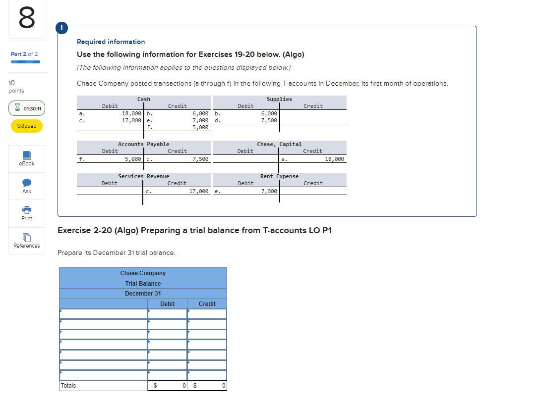 Solved 00 ! Part 2 of 2 Required information Use the | Chegg.com