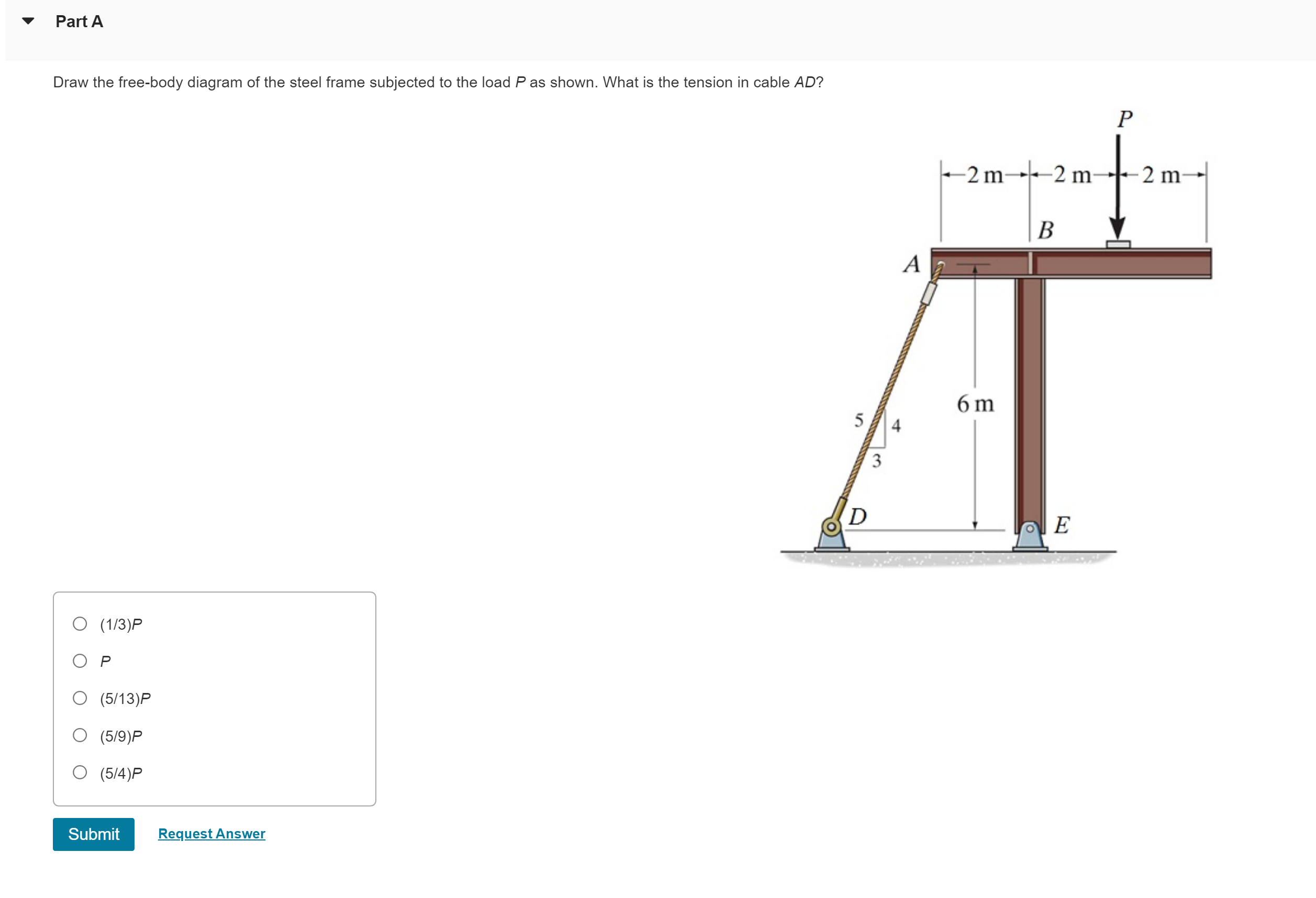 Solved Draw the free-body diagram of ﻿the steel frame | Chegg.com