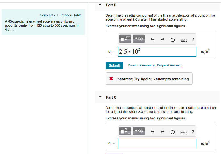 Solved PartB Constants I Periodic Table Determine the radial | Chegg.com