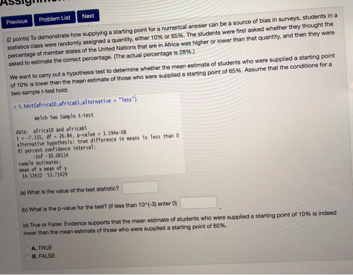 Solved ASSIO PreviousProblem List Next (2 points) To | Chegg.com Solved ASSIO PreviousProblem List Next (2 points) To | Chegg.com