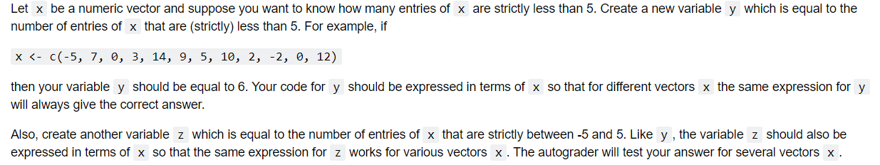 Solved Let x be a numeric vector and suppose you want to | Chegg.com