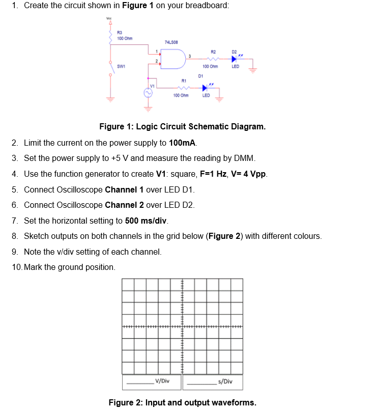 Solved 1. Create the circuit shown in Figure 1 on your | Chegg.com
