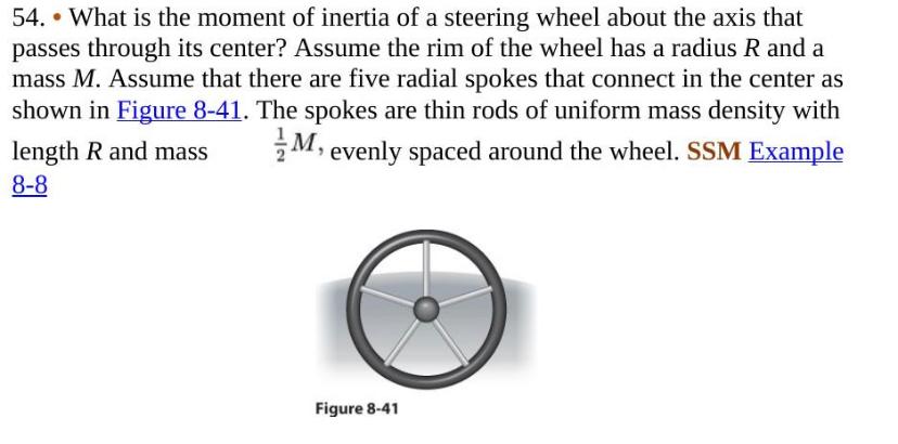 Solved 54. What is the moment of inertia of a steering wheel | Chegg.com