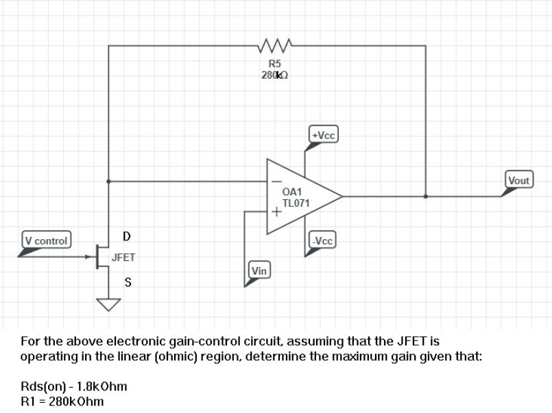 Solved For the above electronic gain-control circuit, | Chegg.com