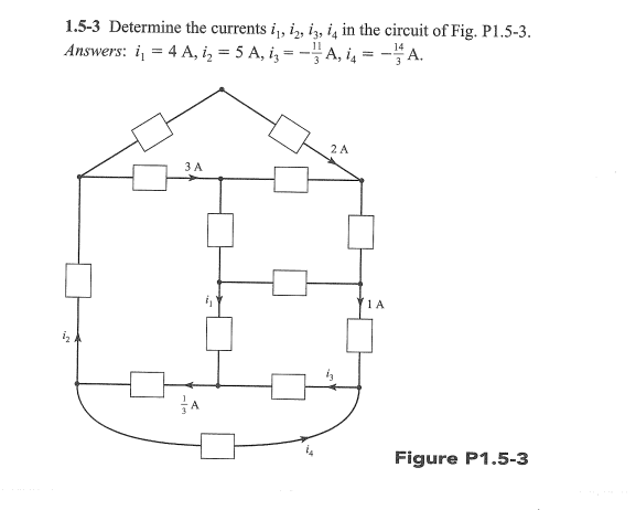Solved 1.5-3 Determine the currents i1,i2,i3,i4 in the | Chegg.com