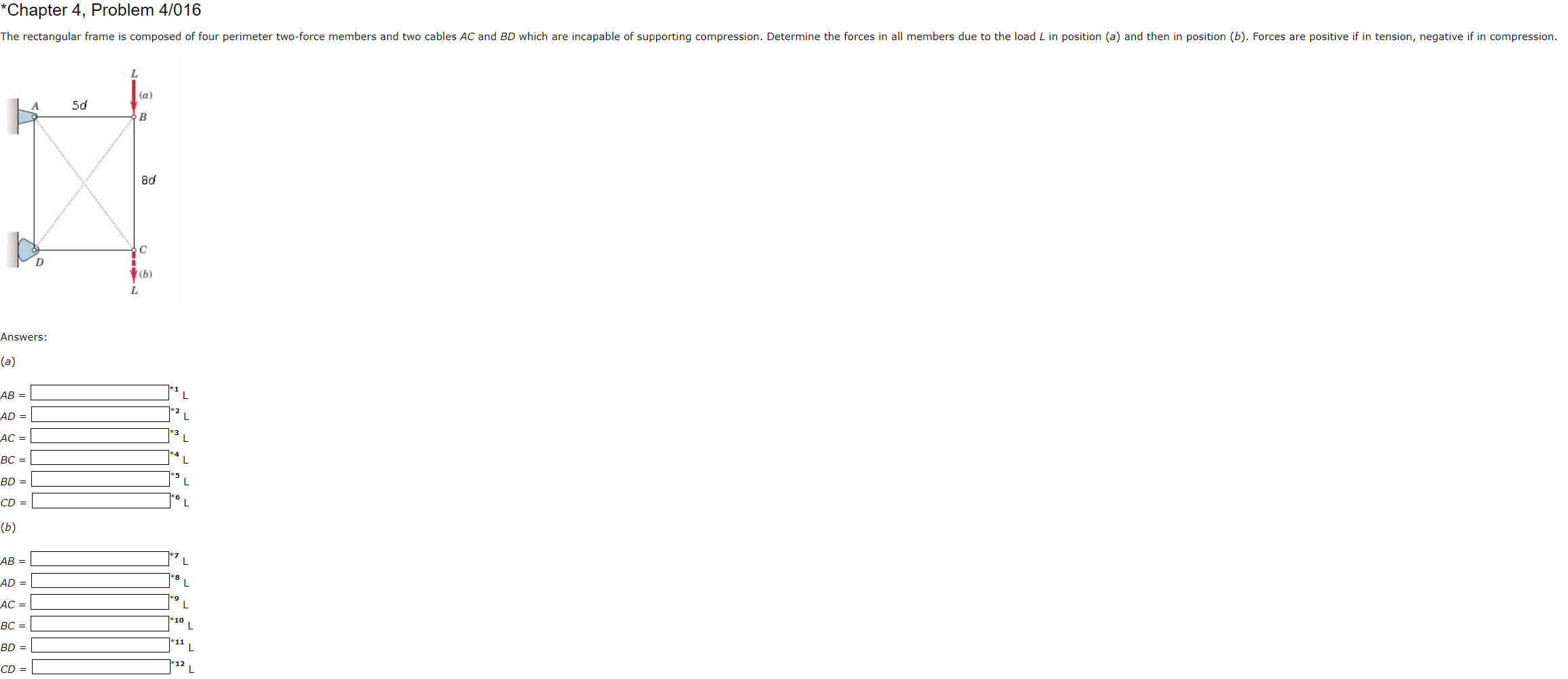 Solved *Chapter 4, Problem 4/016 The rectangular frame is | Chegg.com