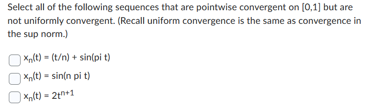 Solved Select all of the following sequences that are | Chegg.com