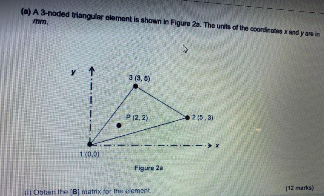 (a) A 3-noded triangular element is shown in Figure | Chegg.com