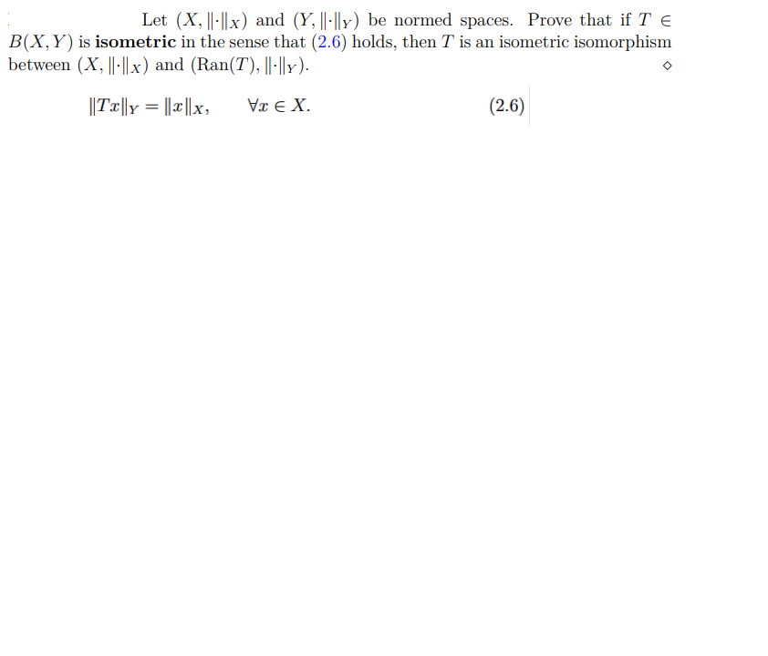 Solved Let (X, ||-||x) and (Y, ||||Y) be normed spaces. | Chegg.com