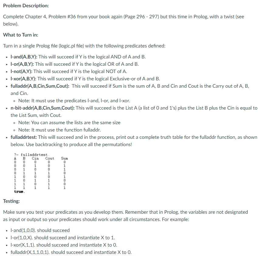 Solved Problem Description: Complete Chapter 4, Problem #36 | Chegg.com