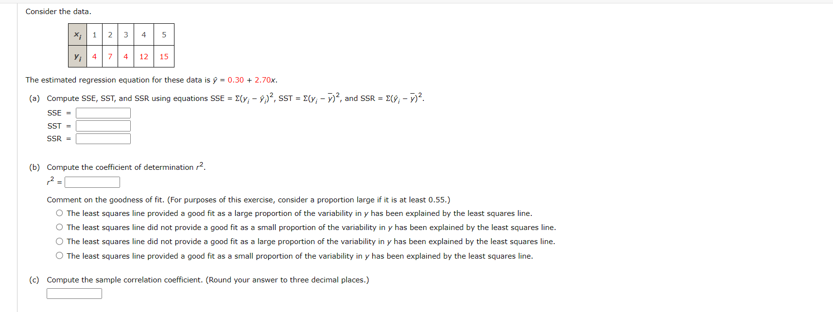 Solved Consider the data. \begin{tabular}{|c|c|c|c|c|c|} | Chegg.com
