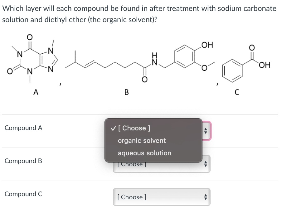 Solved Which layer will each compound be found in after | Chegg.com