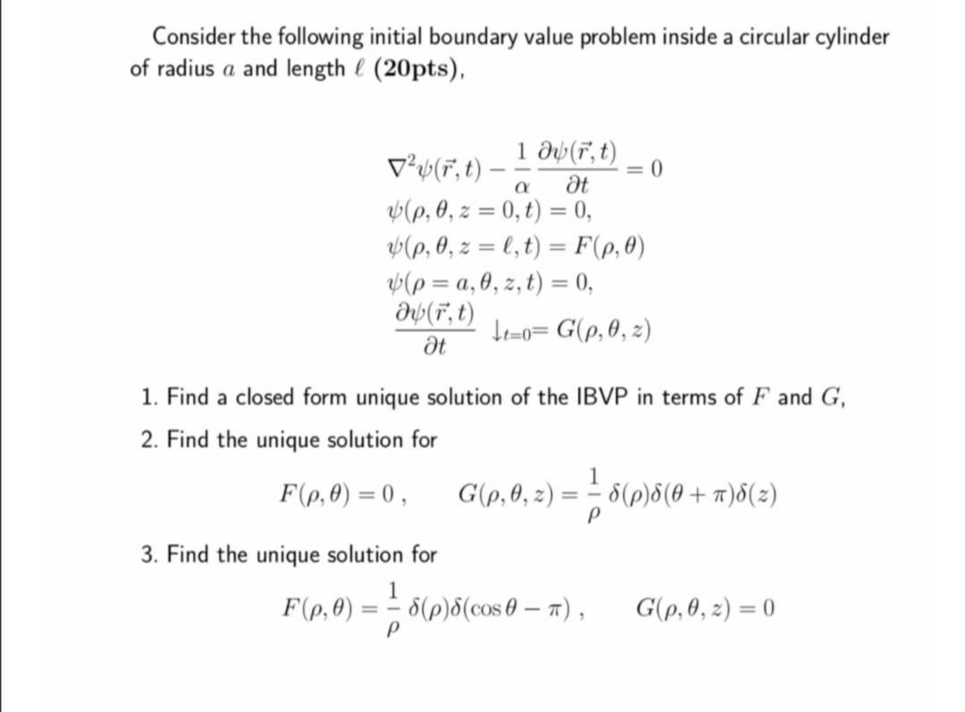 Solved Consider the following initial boundary value problem | Chegg.com