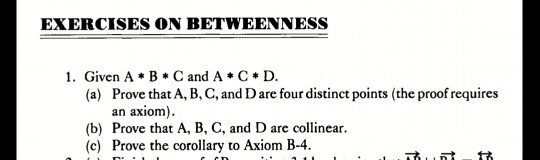 Solved EXERCISES ON BETWEENNESS 1. Given A*B* C and A*C* D. | Chegg.com
